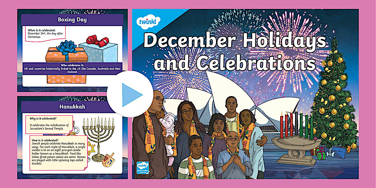 December Holidays and Celebrations PowerPoint - Year 3 HASS