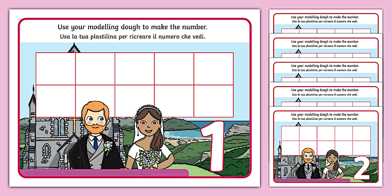 Wedding Ten-Frame Modelling Dough Mats English/Italian