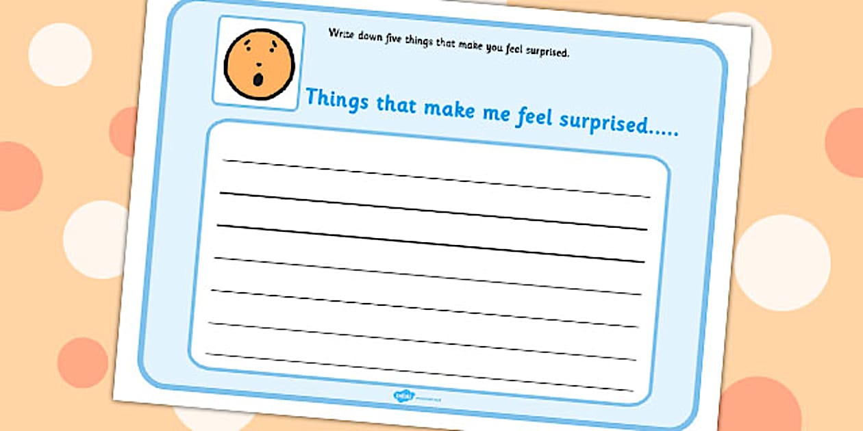 5 Things That Make You Feel Surprised Writing Frame - Twinkl