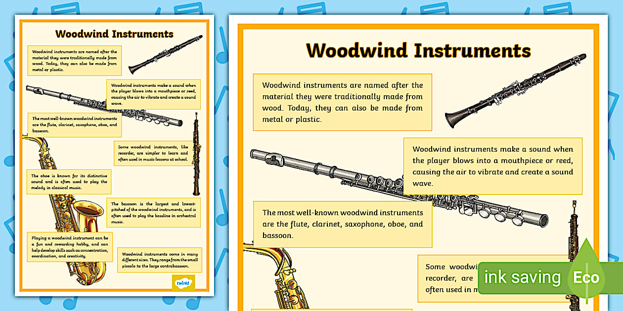 👉 Woodwind Facts Display Poster (Teacher-Made) - Twinkl