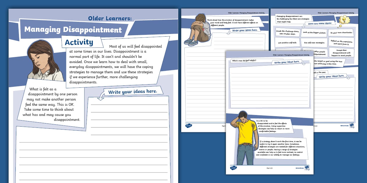 Older Learners: Managing Disappointment Activity - Twinkl
