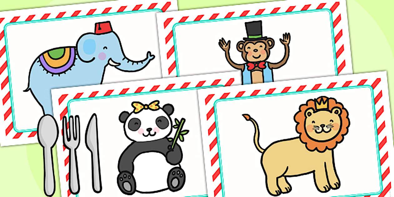 Animal Themed Birthday Party Place Mats (teacher made)