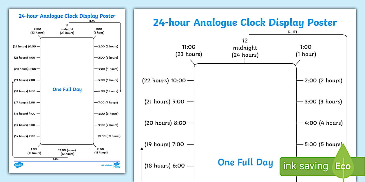 👉 One Full Day - an introduction to 24-hour time - Twinkl