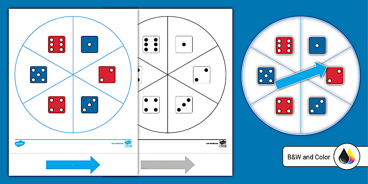Dice Spinner for Math Centers (Teacher-Made) - Twinkl