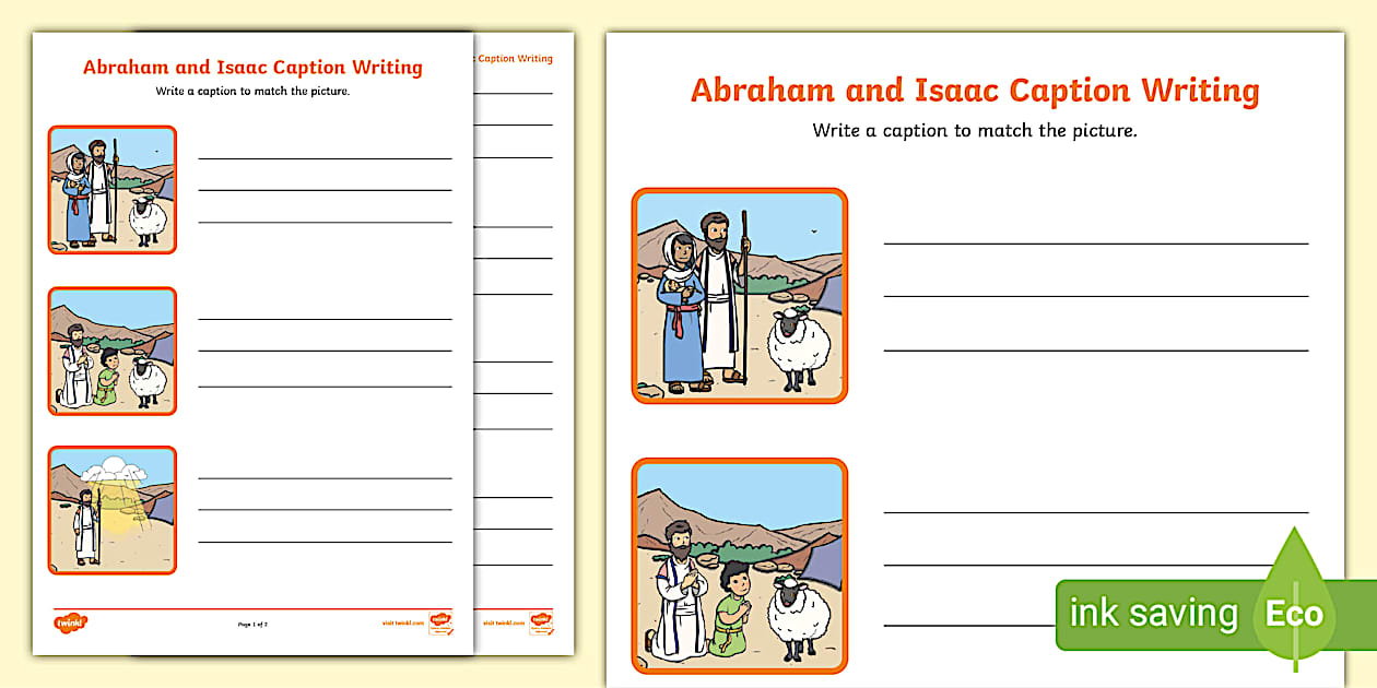Abraham and Isaac Writing Activity Sheet - Bible Stories