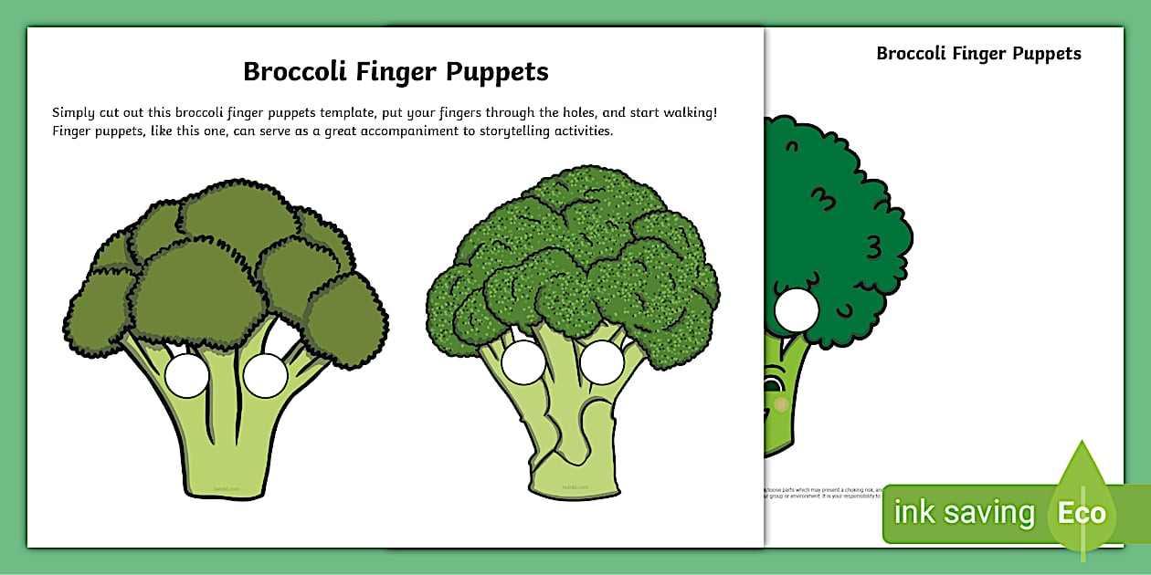 Broccoli Finger Puppets (teacher made) - Twinkl