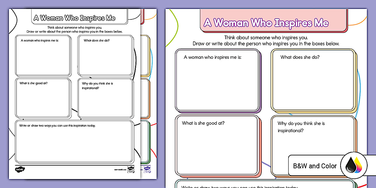 Inspirational Women Writing Worksheet | ELA Resource