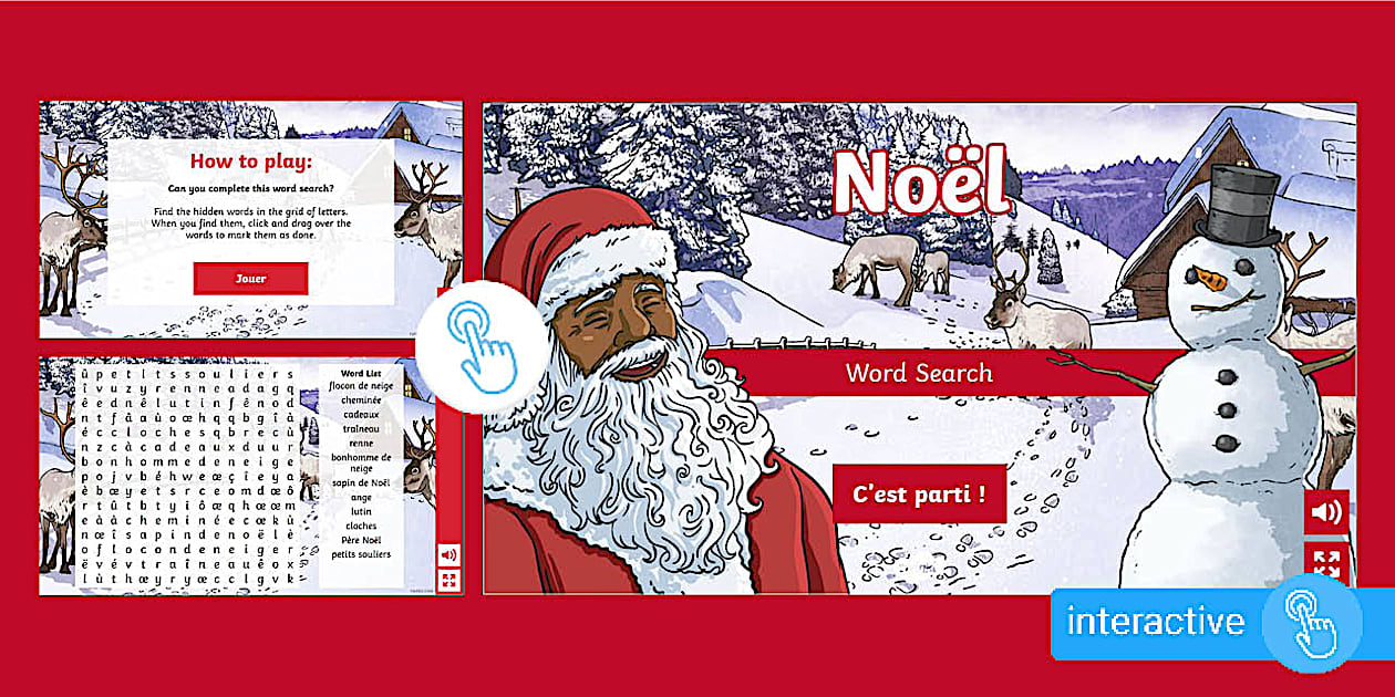 👉 French: Christmas Interactive Word Search - Twinkl