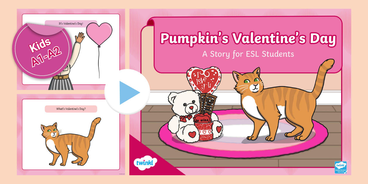 ESL Pumpkin's Valentine's Day [Kids, A1-A2] (teacher made)