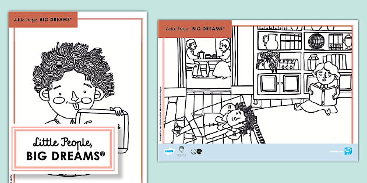 FREE! - Little People Big Dreams: Albert Einstein Colouring Sheets
