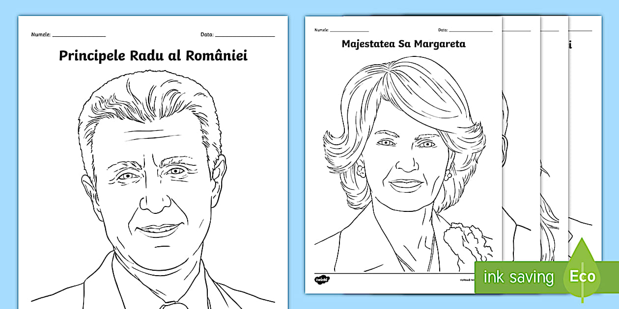 Membri ai Familiei Regale a României - Pagini de colorat
