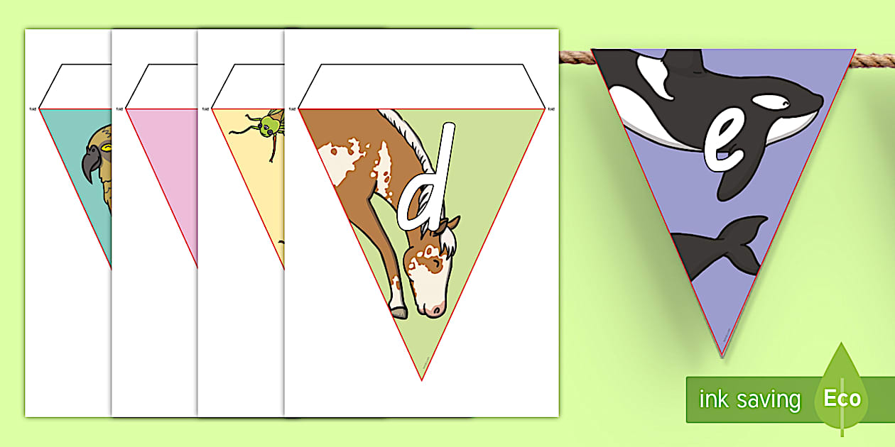 Cute New Zealand Animals Alphabet Display Bunting