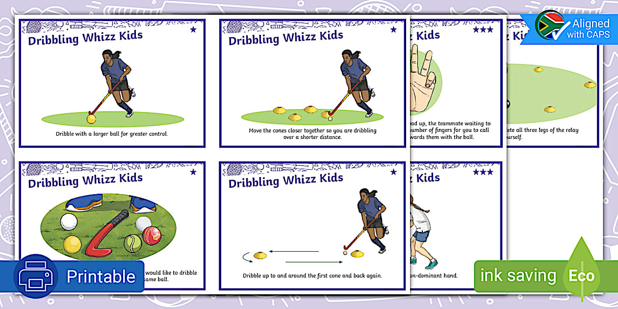 Grade 6 PE Games Dribbling Whizz Kids Differentiation Cards