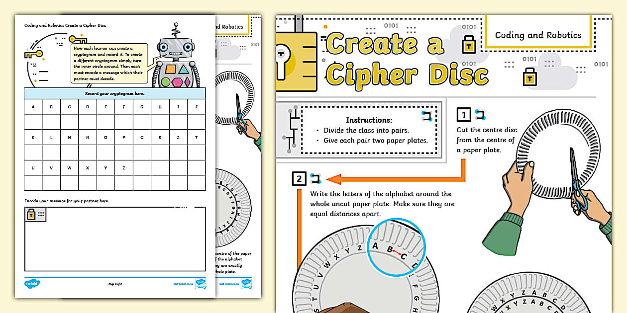 Robotics and Coding - Create a Cypher Disc (teacher made)