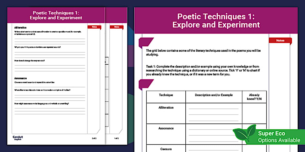 Poetic Techniques 1: Explore and Experiment