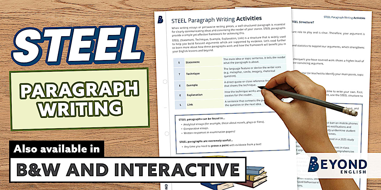 STEEL Paragraph Writing Activities