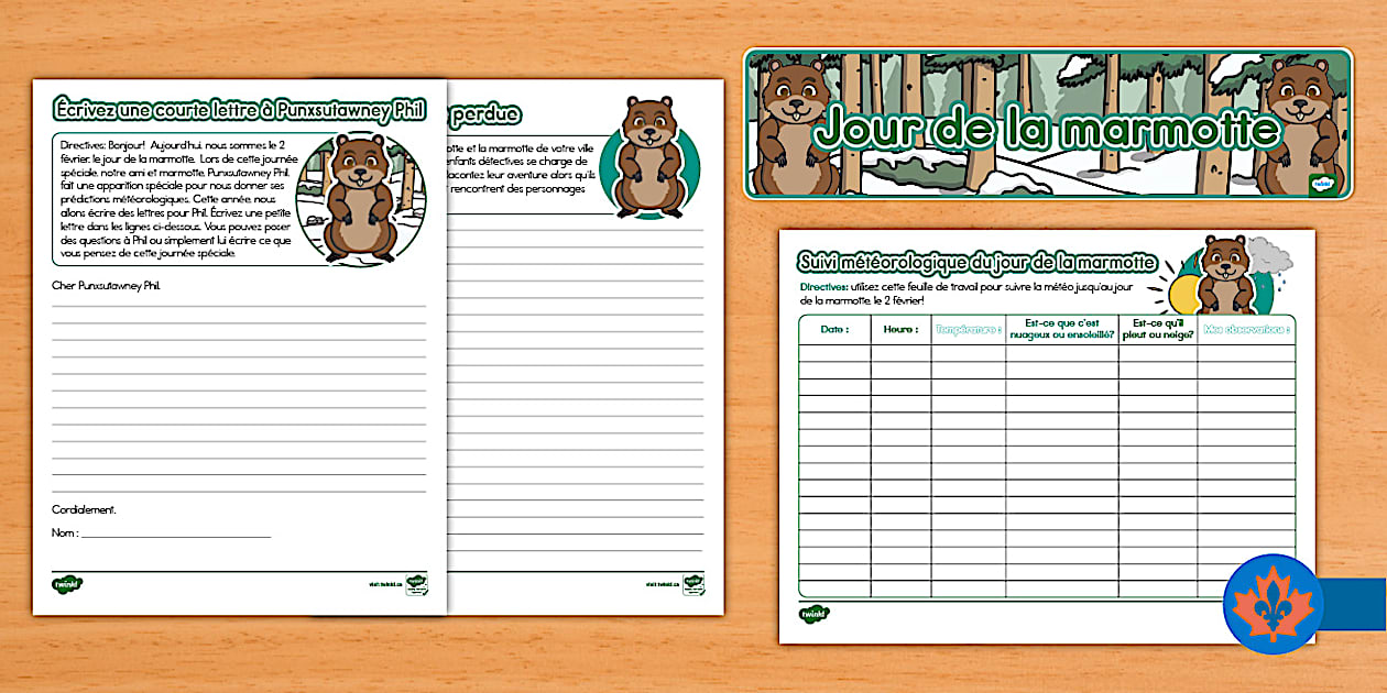 Groundhog Day Primary Activity Pack French (teacher made)