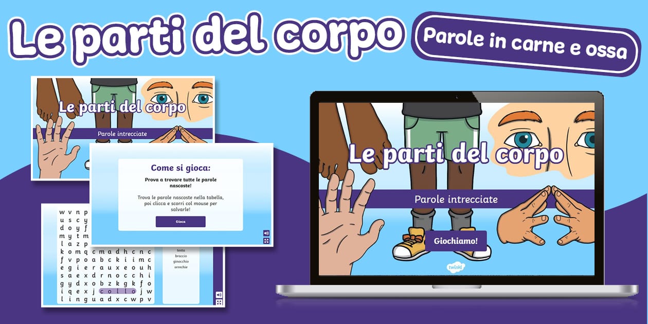 Parole intrecciate interattiva: Le parti del corpo