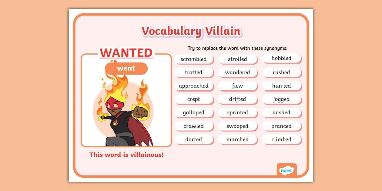 Vocabulary Villain Went Word Mat (teacher made) - Twinkl