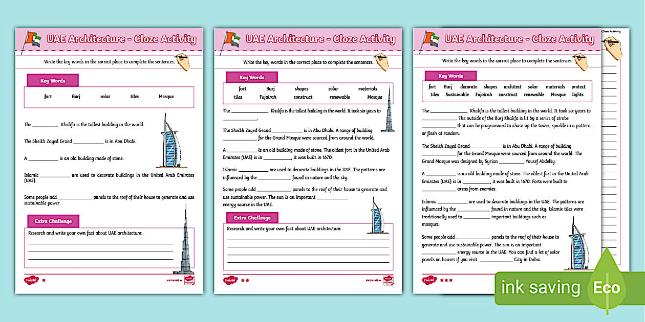 UAE Architecture - Word Cards (Hecho por educadores)