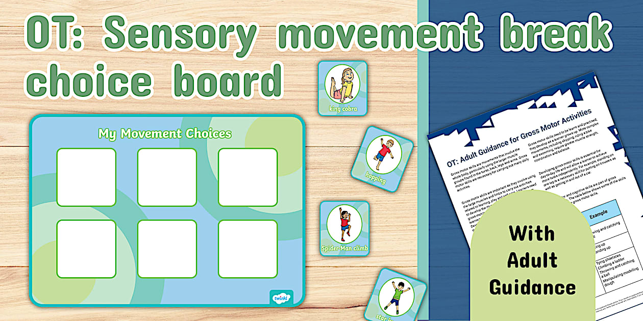 OT Sensory Movement Break Choice Board - Twinkl