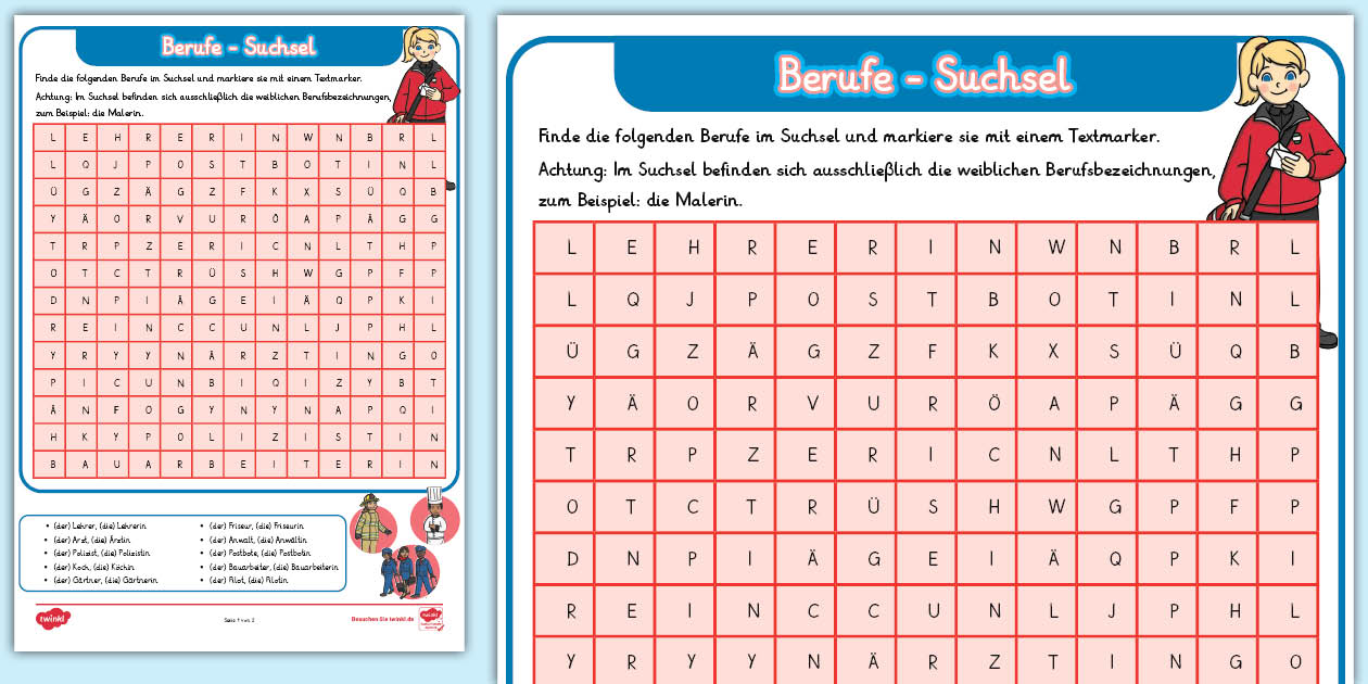 Berufe finden - Suchsel