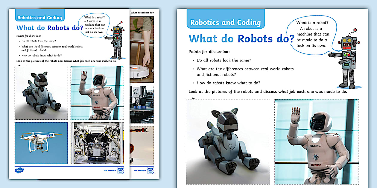 Grade 1 Robotics and Coding Worksheet: What Do Robots Do?