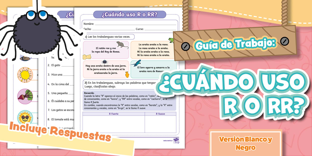 Guía | Uso R o RR | Ortografía Inicial | Lenguaje | Escribir