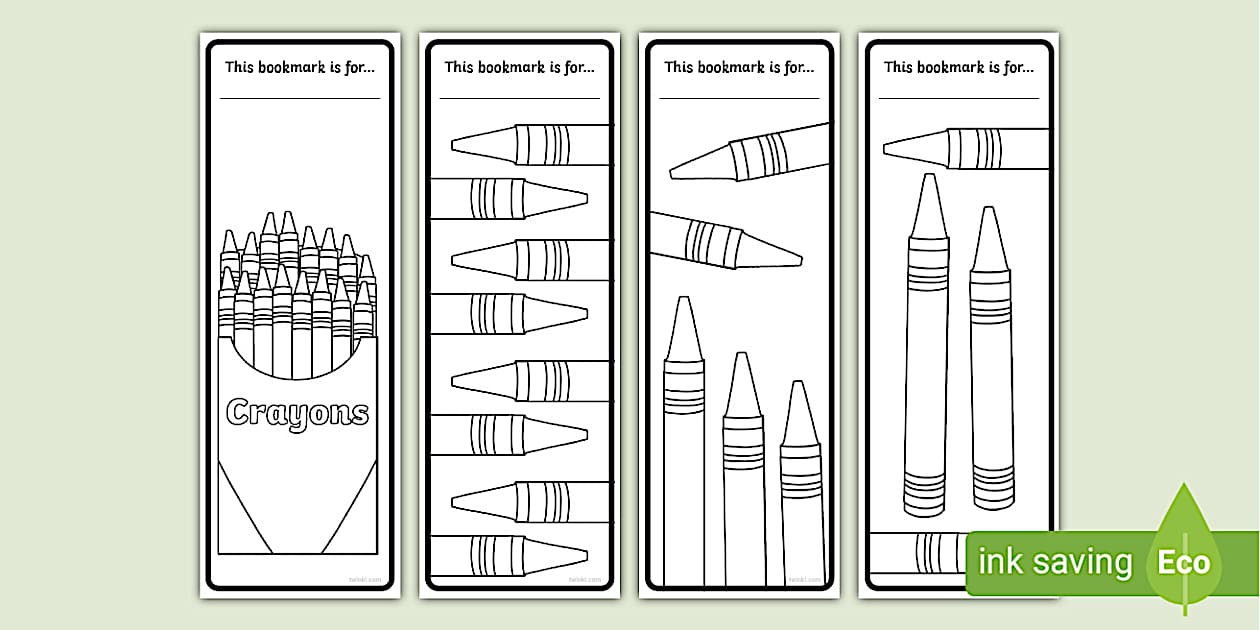 Crayon Bookmarks to Colour (teacher made) - Twinkl