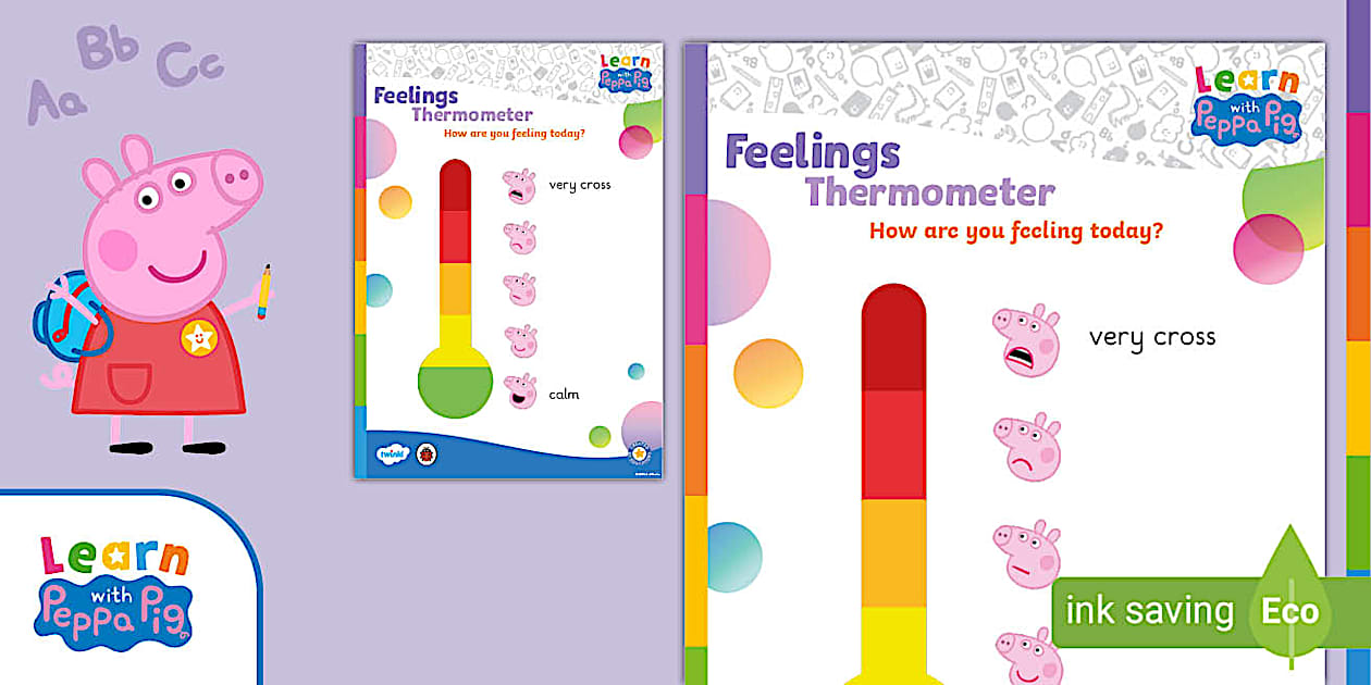 FREE! - Peppa Pig: Feelings Thermometer Display Poster