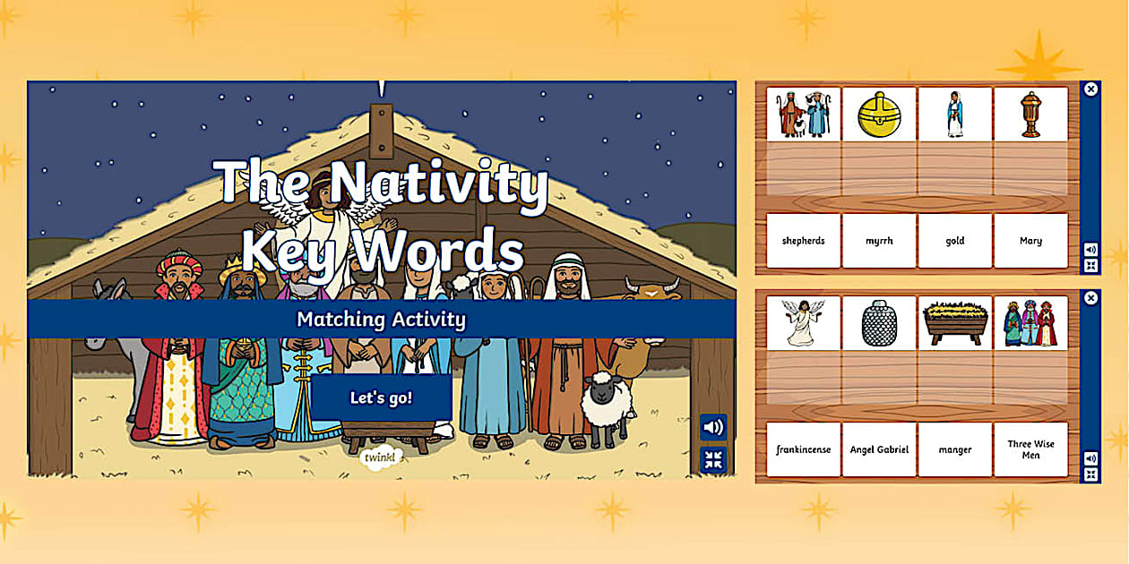 Nativity Key Words Interactive Matching Game (Teacher-Made)