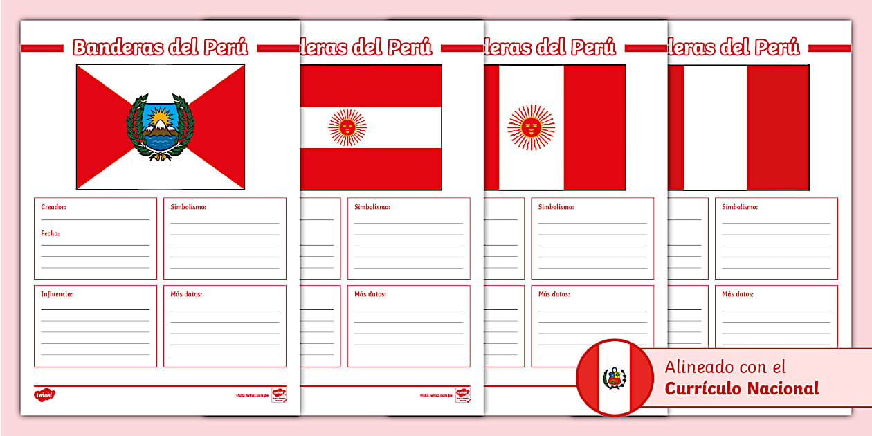 Ficha de actividad: Datos de las banderas del Perú - Twinkl