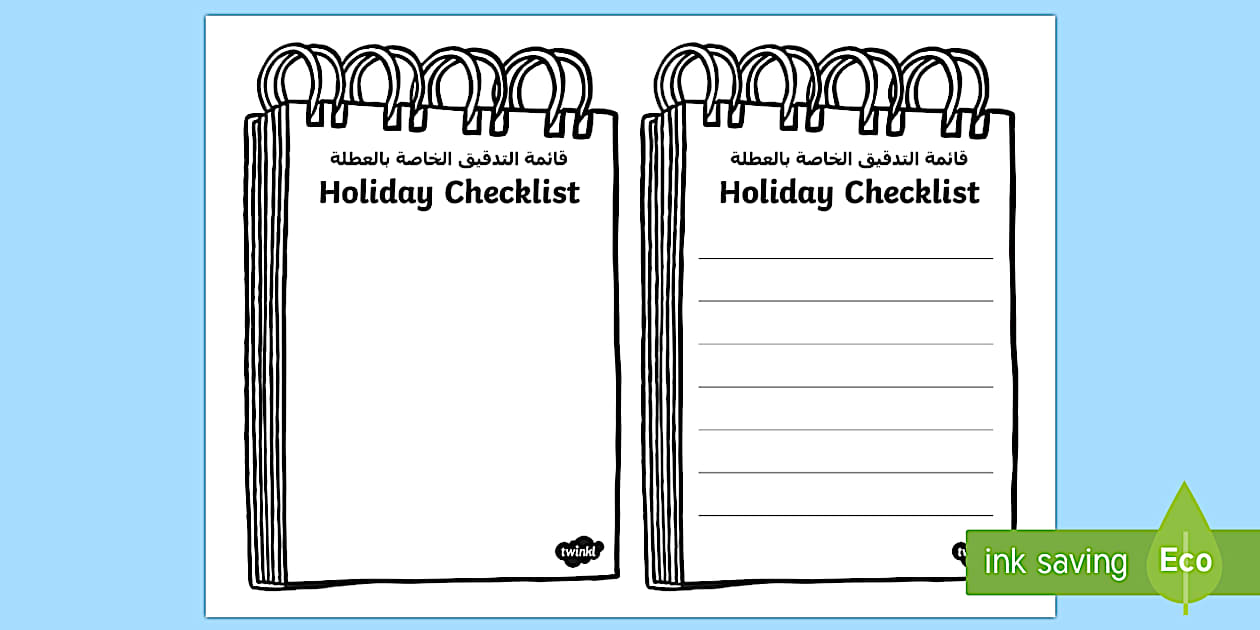 Travel Agents Holiday Lists Arabic/English (teacher made)