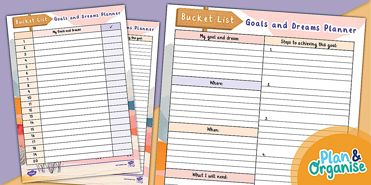 Bucket List Planner | Twinkl Plan & Organise - Twinkl