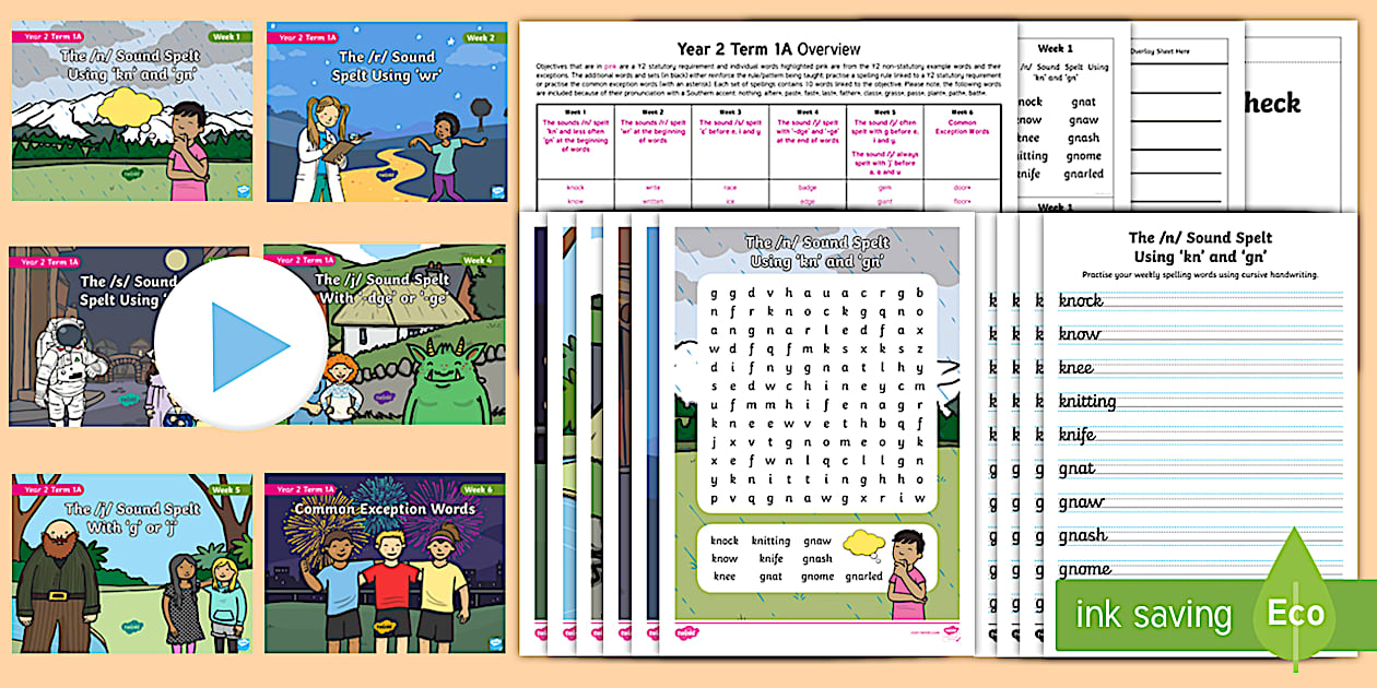 Year 2 Term 1A Bumper Spelling Pack (teacher made) - Twinkl