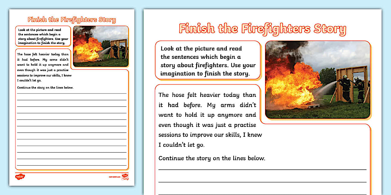 Finish the Firefighter Story (teacher made) - Twinkl
