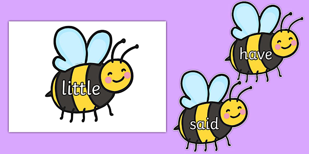 Cursive Phase 4 Tricky Words on Bees (teacher made) - Twinkl