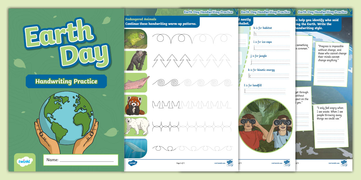 Earth Day Handwriting Practice Booklet (teacher made)