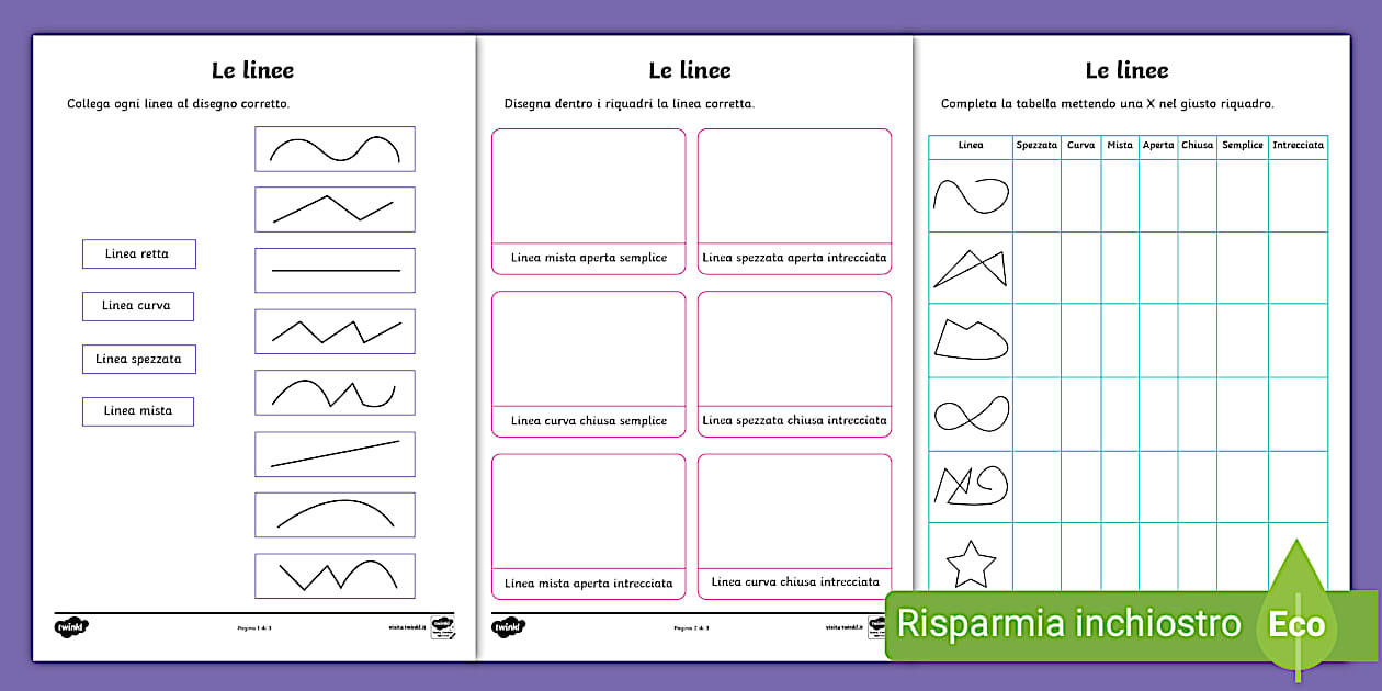 Le linee classe prima (Teacher-Made) - Twinkl
