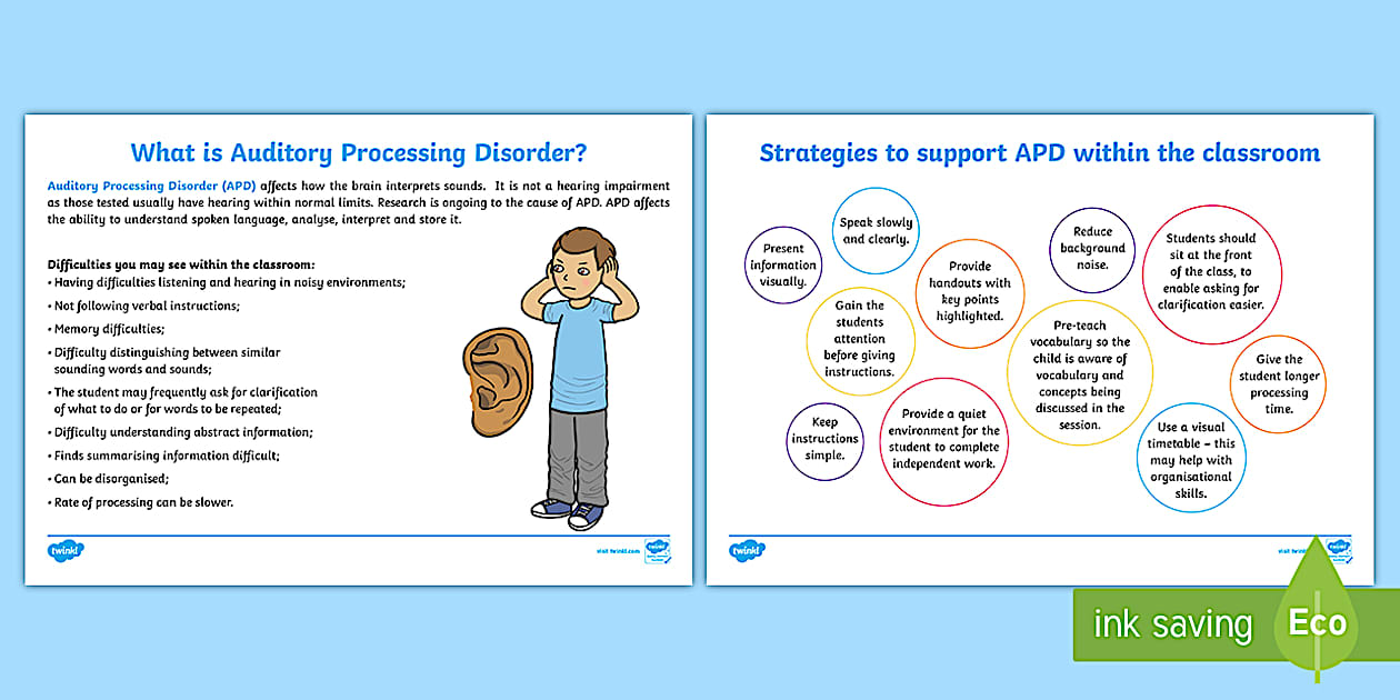 Auditory Processing Disorder Adult Guidance - Twinkl