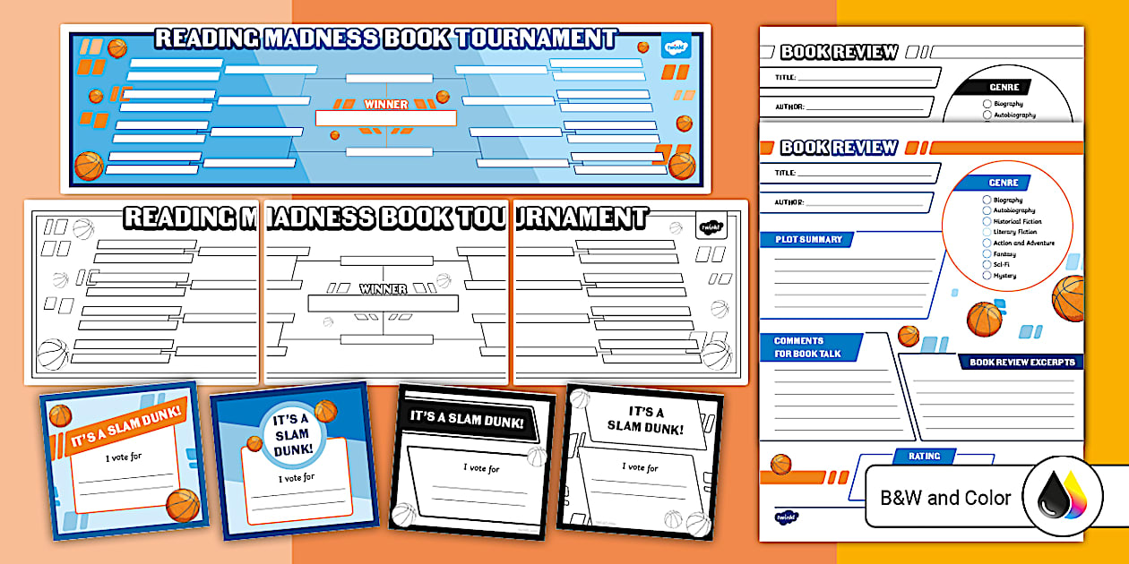 March Reading Madness Book Tournament Pack for 6th-8th Grade