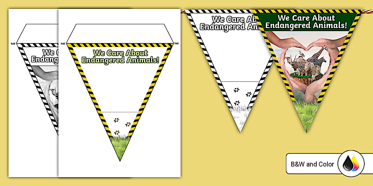 We Care About Endangered Animals Bunting (teacher made)