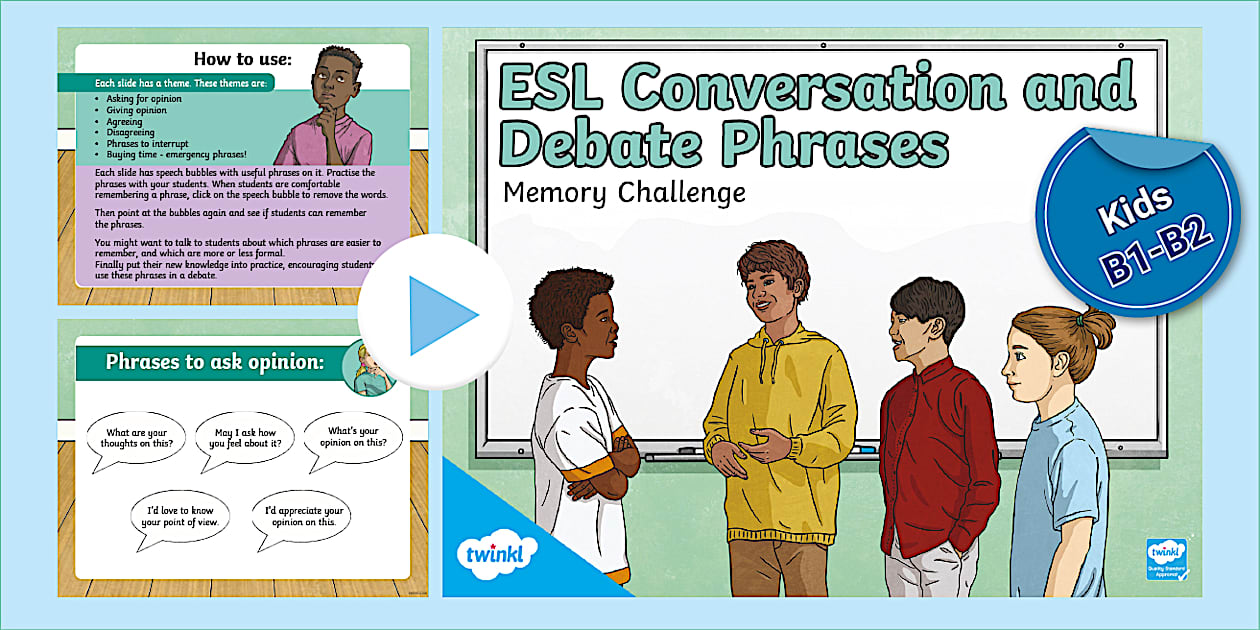 ESL Phrases for Conversation and Debate [Kids, B1-B2]