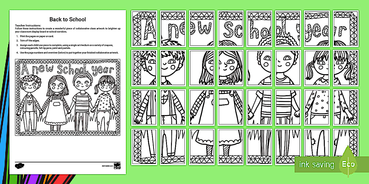 Back to School Mindfulness Collaborative Colouring Activity Pack