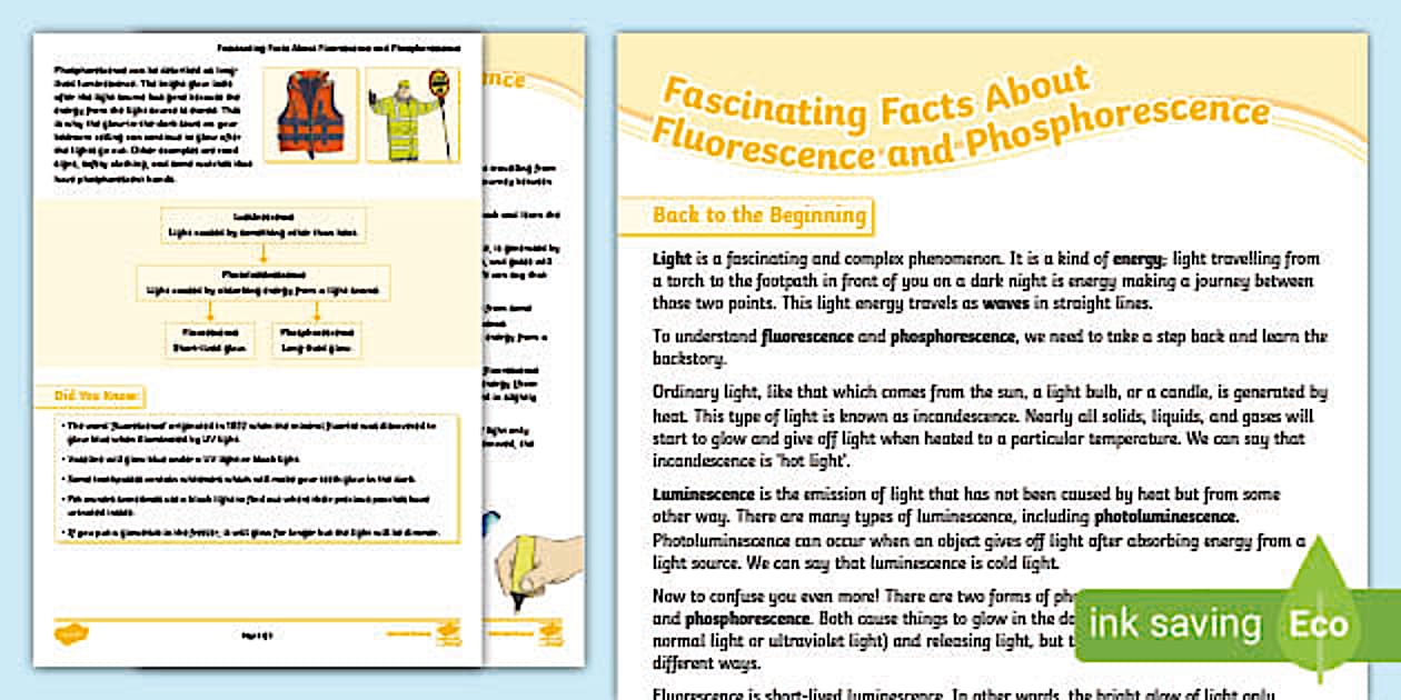 Fascinating Facts About Fluorescence and Phosphorescence