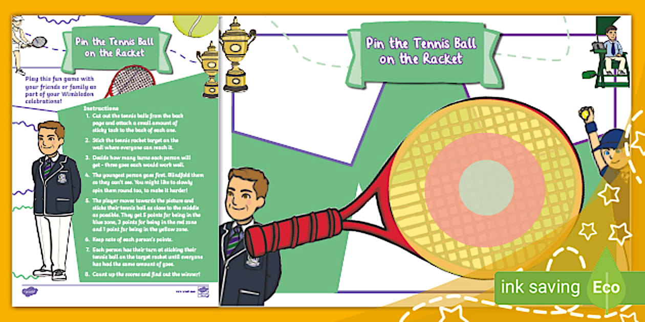 Pin the Tennis Ball on the Racket | Fun Tennis Game - Twinkl