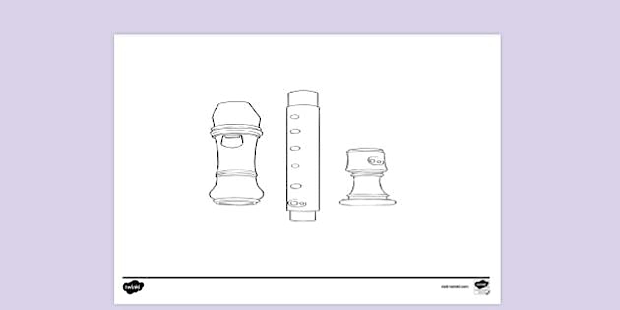 Recorder Parts Colouring Sheet | Colouring Sheets - Twinkl