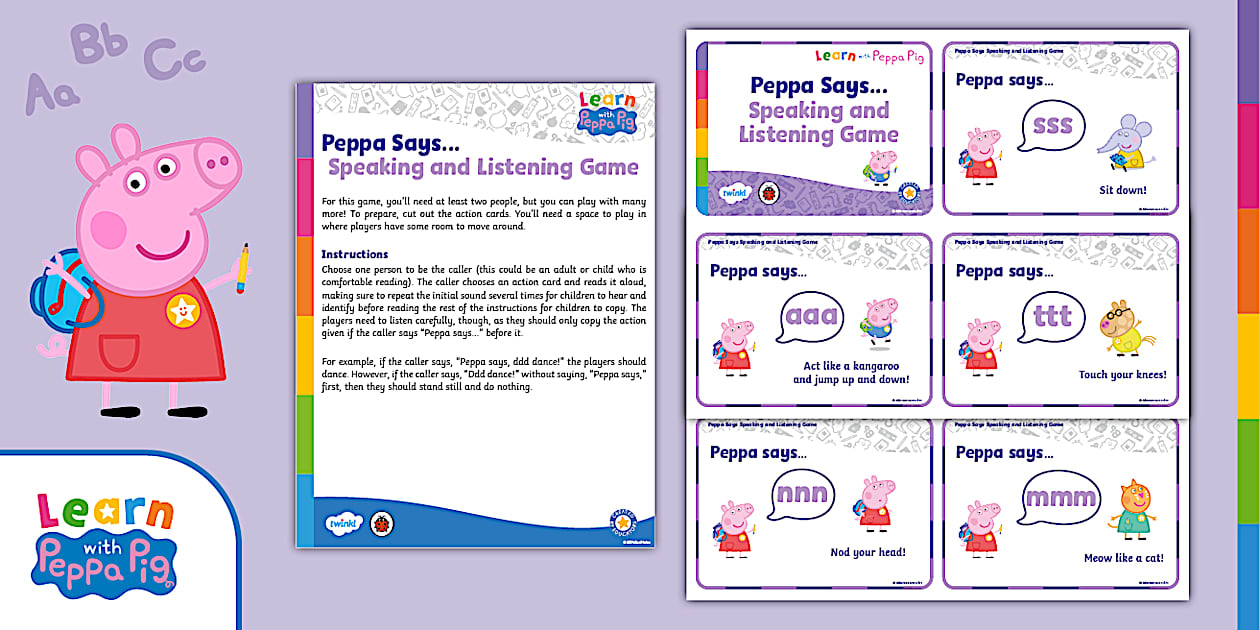 FREE! - Peppa Pig: Peppa Says... Speaking and Listening Game