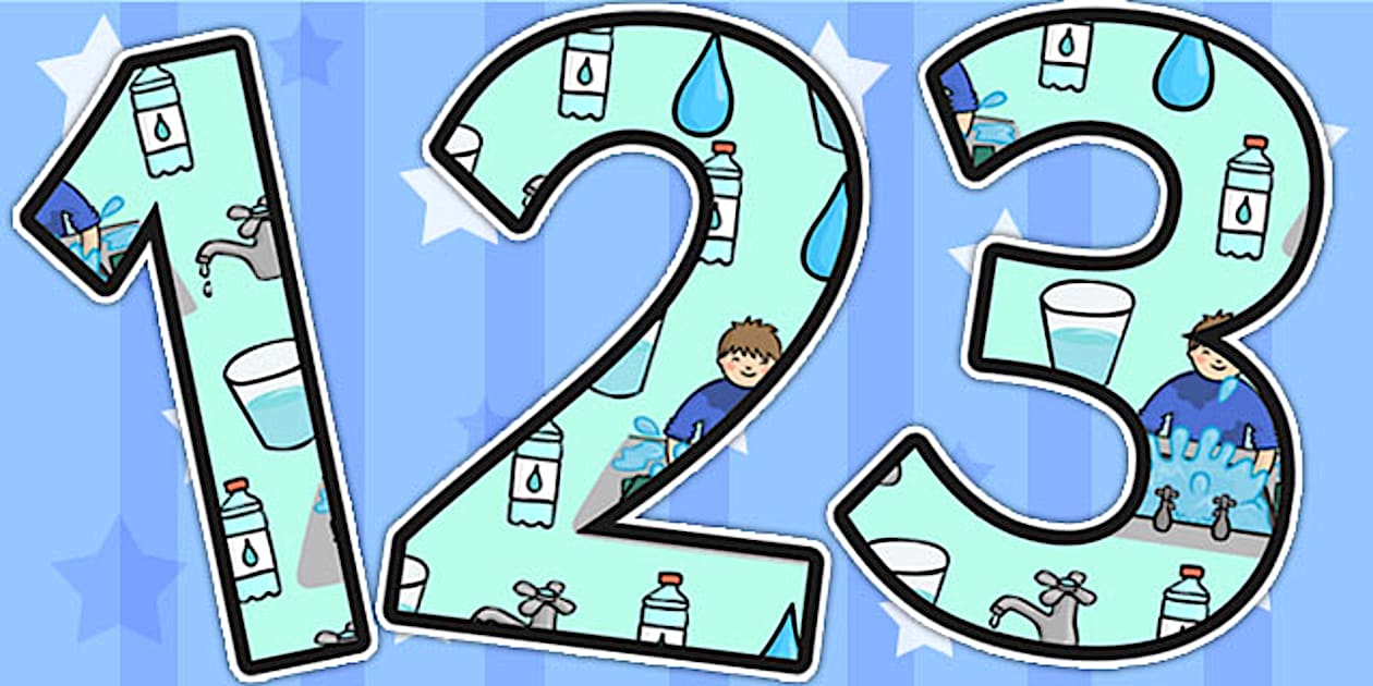 👉 Water Area Themed Display Numbers (teacher made)