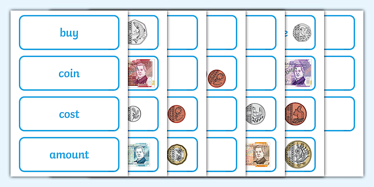👉 Year 2 Money Maths Vocabulary Cards (teacher made)